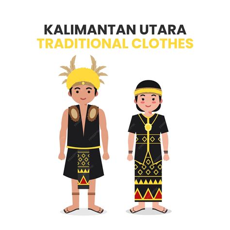 Premium Vector North Kalimantan Traditional Clothes