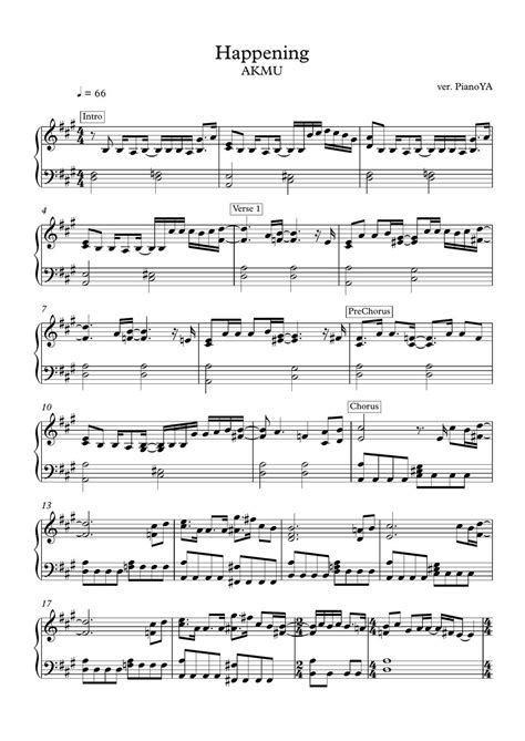 Akmu Happening Sheet By Pianoya