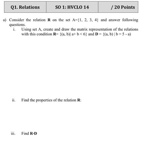 solved a consider the relation r on the set a {1 2 3 4