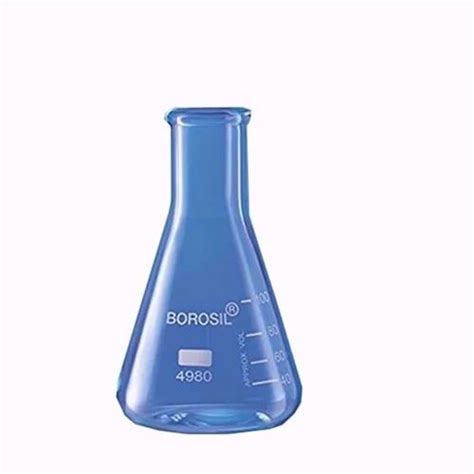 Borosilicate Glass Erlenmeyer Conical Flask Narrow Mouth With Rim 1000 Ml Borosil At
