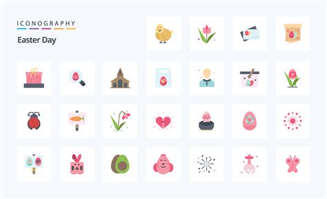 Easter Flat Color Icon Pack Vector Art At Vecteezy