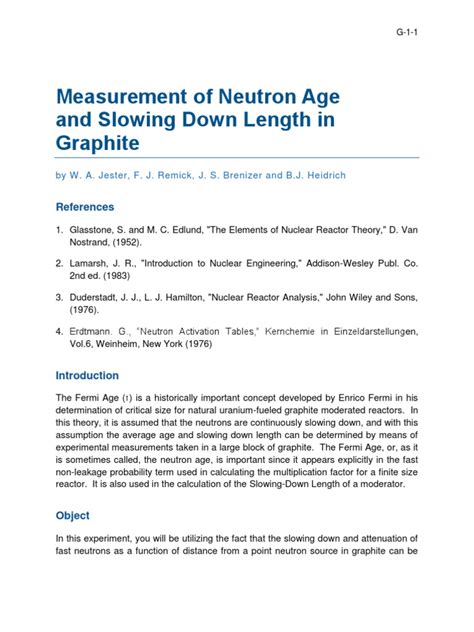 Lab 1 Manual G1 Fermi Age Pdf Neutron Electronvolt
