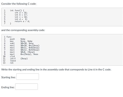 Solved Consider The Following C Code 1 NMON Int Func Chegg