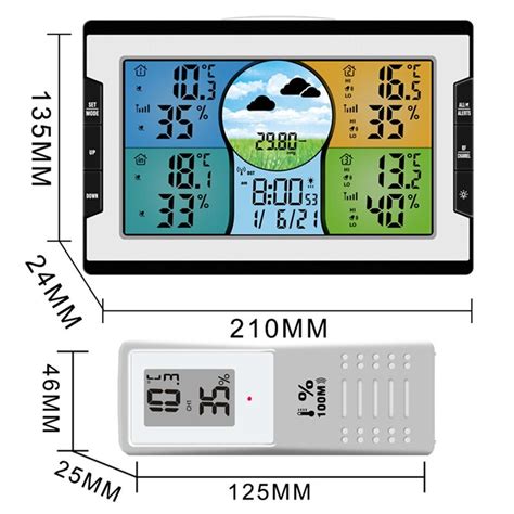 Draadloze Weerstation Indoor Outdoor Kleurenscherm Grandado