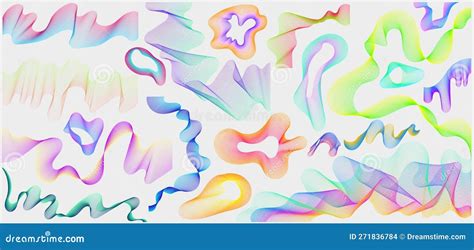 Abstract Colored Geometric Shapes Trending Futuristic Line Design