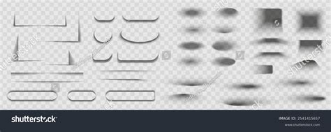 Square Rectangle Box Shadow Effects Realistic Stock Vector Royalty