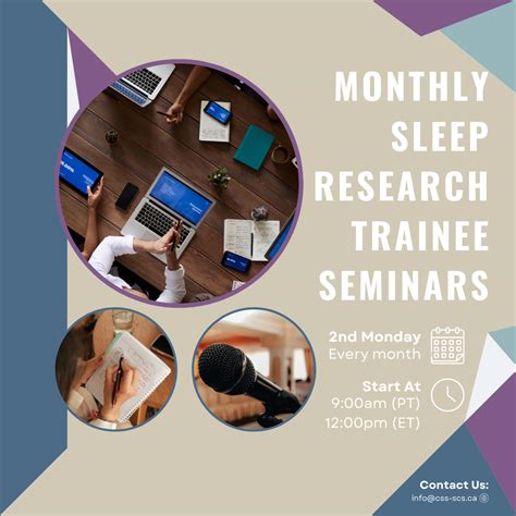 Monthly Sleep Research Trainee Seminar Canadian Sleep Society Css