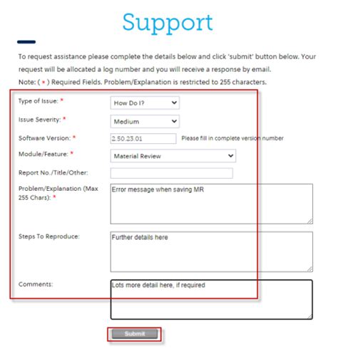 Logging Software Support Enquiries