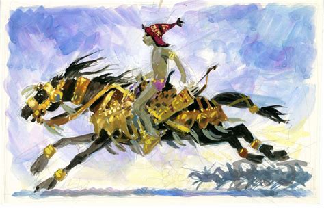 Esquisse Attila A Cheval Original Pierre Joubert