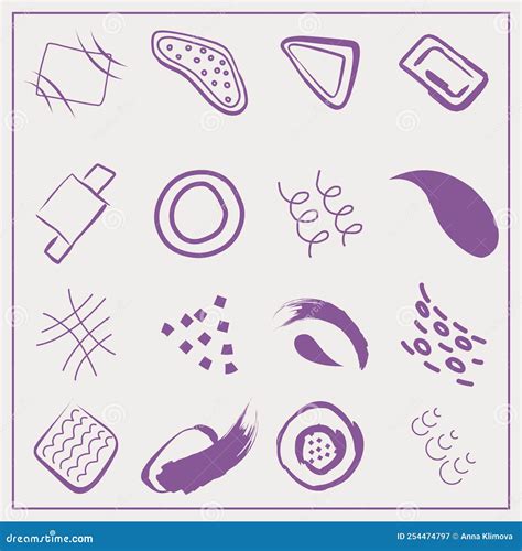 Set Of Hand Drawn Elements In Doodle Style Stock Vector Illustration
