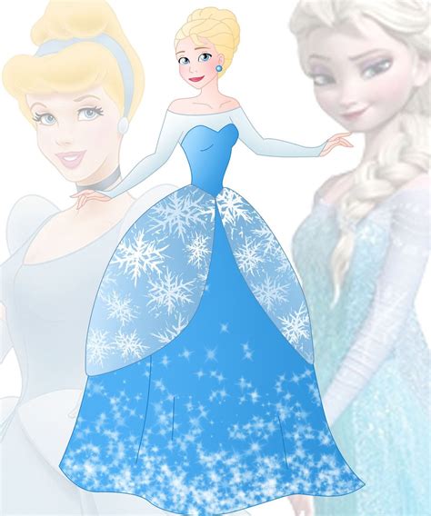 Disney Fusion Cinderella And Elsa Disney Crossovers Disney Disney