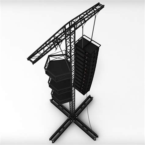 Speaker Concert System Scaffolding Tower Array 3d Model 35 Obj Max