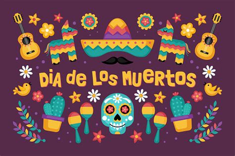 죽은 디아 드 로스 무에르토스 휴일 인사말 카드 디자인 멕시코 파티 요소의 날 0명에 대한 스톡 벡터 아트 및 기타 이미지 0명 공휴일 귀여운 Istock
