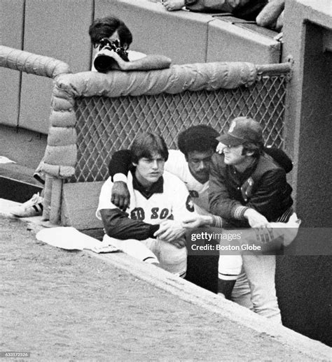 From Left Boston Red Sox Players Carlton Fisk Jim Rice And Doug