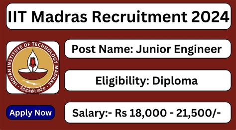 Iit Madras Recruitment 2024 Je Posts Apply Now Tamilanguide