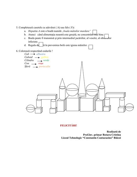 AcademiaABC Fișă de lucru MEM Corpuri geometrice Clasa a II a