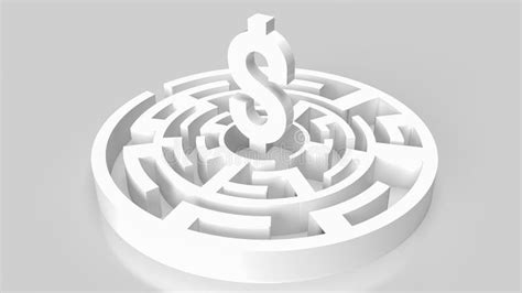 The Dollar Symbol In Maze For Business Concept 3d Rendering Stock