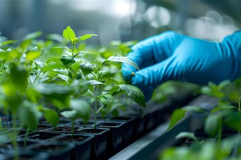 Premium Photo Investigating Transgenic Gmo Plants In The Laboratory
