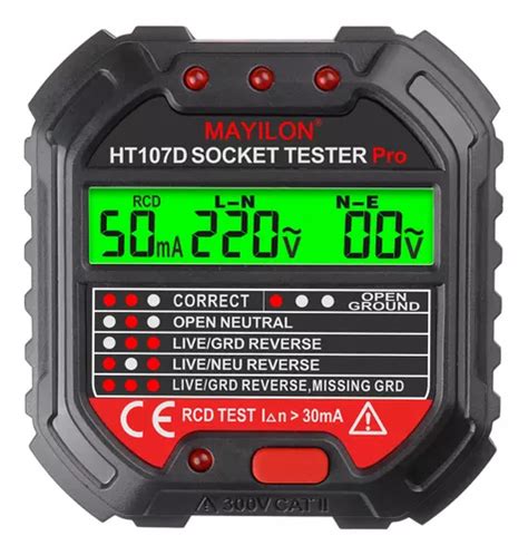 Socket Tester With Voltage Display And Indicator Lights Mercadolibre