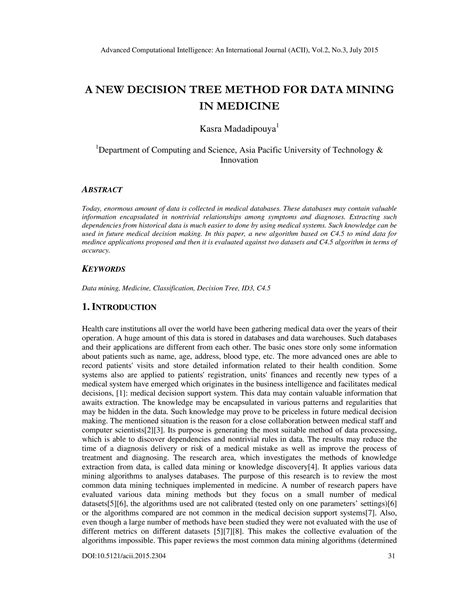 A New Decision Tree Method For Data Mining In Medicine Pdf