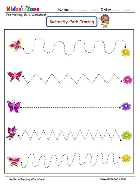 Pattern Tracing Worksheet For Preschoolers