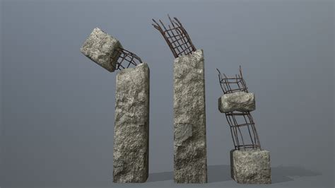 오래 된 콘크리트 기둥 3d 모델 9 Obj Free3d