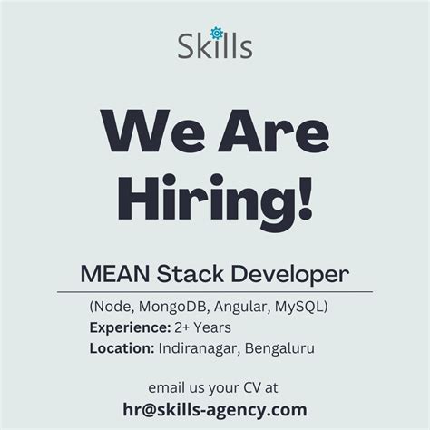 Hiring Meanstack Nodejs Mongodb Angular Mysql Bangalorejobs Megha Rani