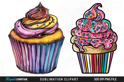 Cupcakes Sublimation PNG Clipart Design Graphic By Regulrcrative Creative Fabrica