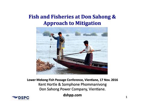 Lower Mekong Fish Passage Conference Vientiane Dspc