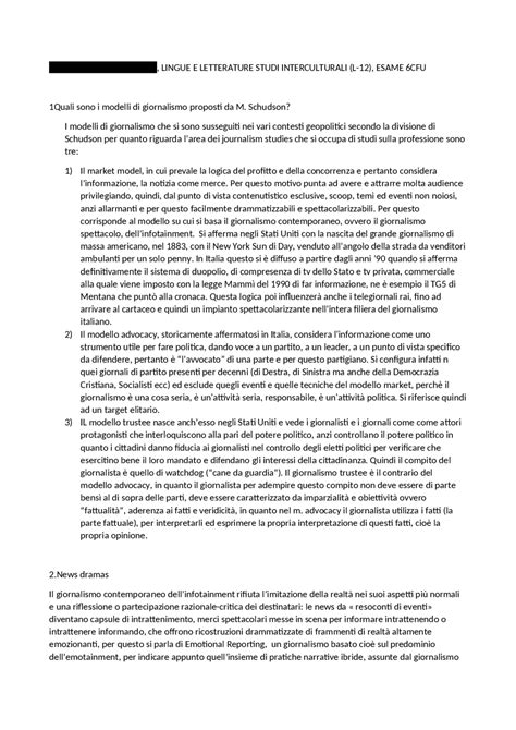 Teorie E Tecnichesociologia Della Comunicazione Testo Esame Svolto