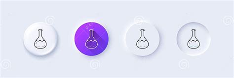 Chemistry Lab Line Icon Laboratory Flask Sign Analysis Line Icons Vector Stock Illustration