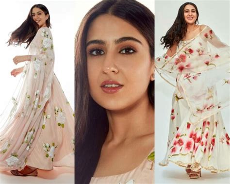 Sara Ali Khan Expresses Her Love For Florals In 2 Floral Anarkalis For