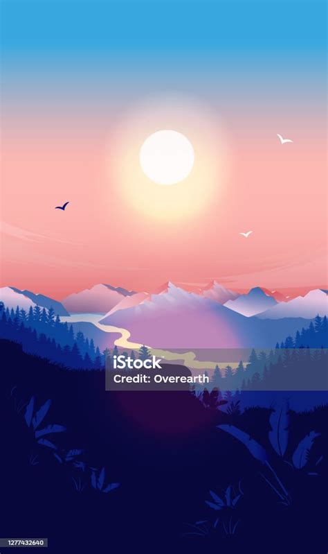 山脈和自然的垂直背景圖像向量圖形及更多享受圖片 享受 光 冒險 Istock