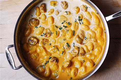 Creamy Butternut Squash Gnocchi With Sausage Thyme And Sage Julia S