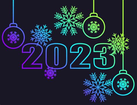 año nuevo 2023 colores neón brillantes sobre un fondo oscuro línea de