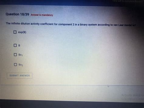 answered the infinite dilution activity… bartleby
