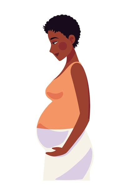 Free Vector Months Pregnant Woman Holds Belly Illustration Isolated