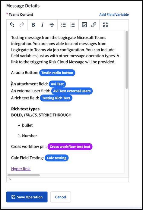 Create A Job To Send Messages In Teams Logicgate Help Center
