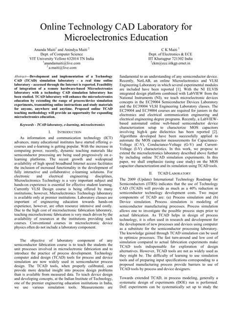 pdf online technology cad laboratory for microelectronics education