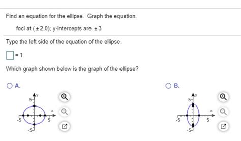 Solved Find An Equation For The Ellipse Graph The Equation Chegg Com