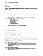 Exoplanets Lab Student Sheet Pdf Lab Exoplanets Handout Name Section Partner Names