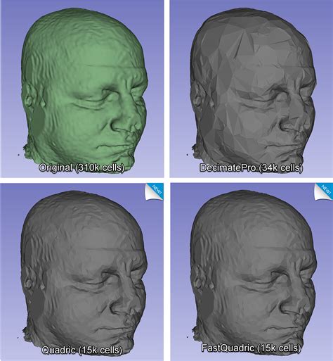 new decimation methods added quadric and fast quadric support 3d