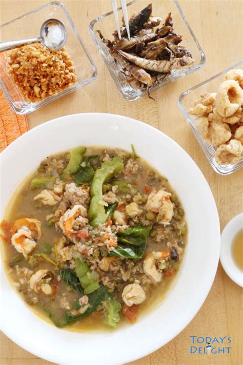Ginisang Munggo With Chicharon And Toasted Garlic Todays Delight