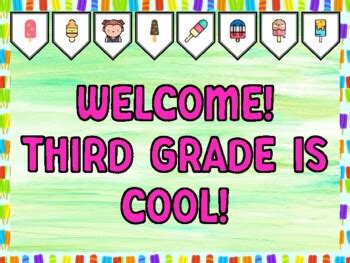 WELCOME THIRD GRADE IS COOL Popsicle Bulletin Board Kit By Nitin Sharma