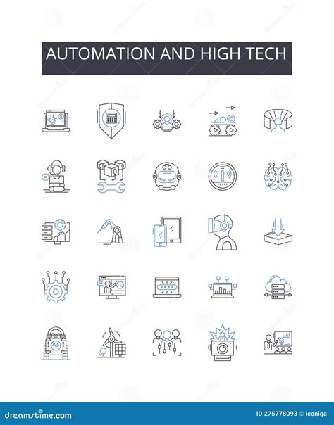 Automation And High Tech Line Icons Collection Artificial Intelligence