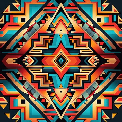 Premium Photo Aztec Geometric Pattern In Traditional Ornamental