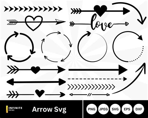 Arrow Svg Bundle Arrow Svg Arrow Circle Svg Arrow Cut File Arrow With Heart Arrow Clipart