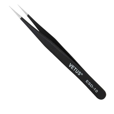 Vetus Anti Static Smd Black Tweezer Esd 10 Stainless Steel Robocraze