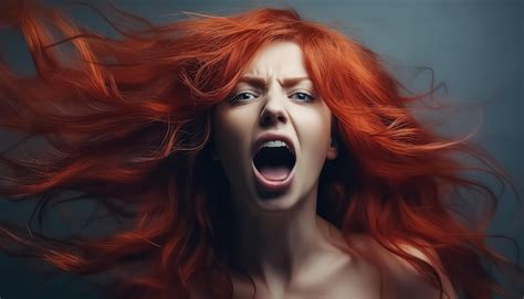 Premium Ai Image Woman With Red Hair Screaming