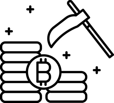 Premium Vector Bitcoin Mining Outline Vector Illustration Icon